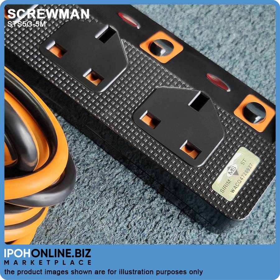 Screwman WBC 5 Way Trailing Socket | Ipohonline